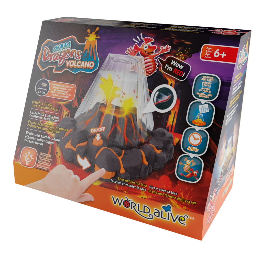 RED Aqua Dragons - Volcano Tank with Flickering Lava LED Light up Base