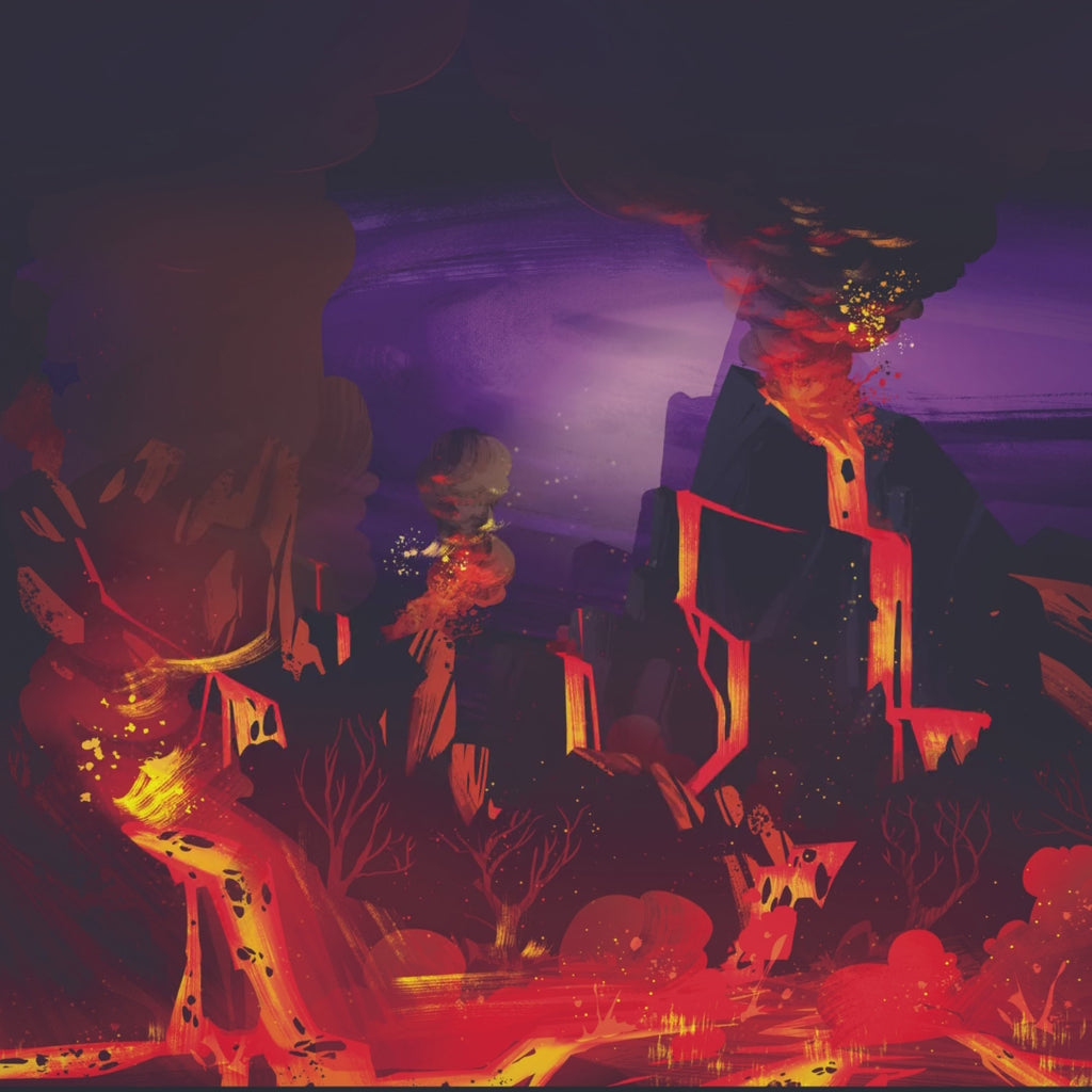 RED Aqua Dragons - Volcano Tank with Flickering Lava LED Light up Base